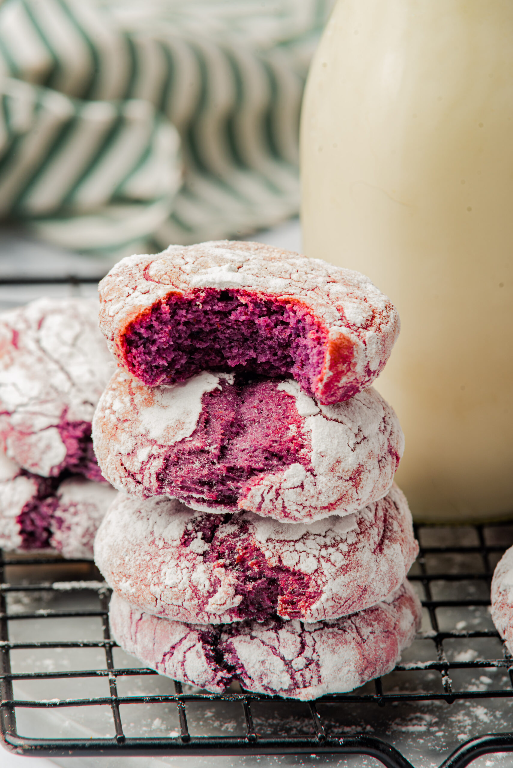 Ube Crinkle Cookies (Purple Yam Cookies) - Garnished With Joy